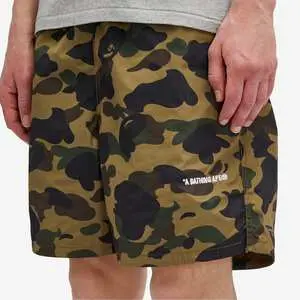A BATHING APE 1st Camo Nylon Beach Short