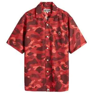 A BATHING APE Colour Camo One Point Vacation Shirt - Red