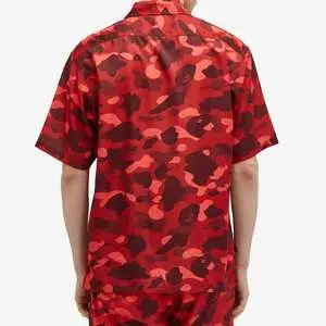 A BATHING APE Colour Camo One Point Vacation Shirt - Red