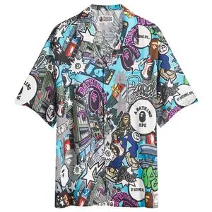 A BATHING APE Comic Art Vacation Shirt