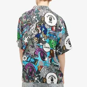A BATHING APE Comic Art Vacation Shirt