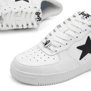 A BATHING APE Sta Painted Leather Sneakers