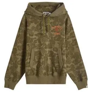 A BATHING APE Asia Camo Pullover Hoodie - Olive Drab