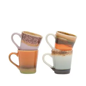 HKLIVING Espresso Mugs Set Of 4 - Retro