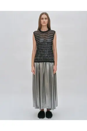 Rosetta Getty Beaded Crochet Sweater Vest