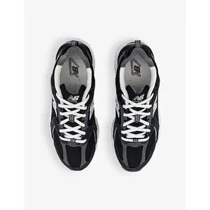 NEW BALANCE Leather And Mesh Low-top Trainers - Black White Grey