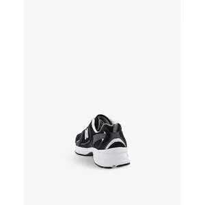 NEW BALANCE Leather And Mesh Low-top Trainers - Black White Grey