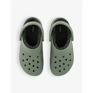 CROCS Classic Lined Rubber Clogs - Moss Kelp