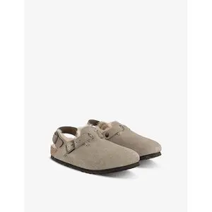 BIRKENSTOCK Tokio Shearling-lined Suede Slingback Clogs