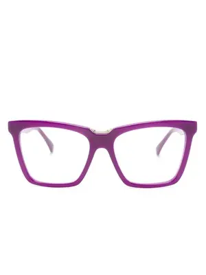 Max Mara Logo-engraved Square-frame Eyeglasses - Purple
