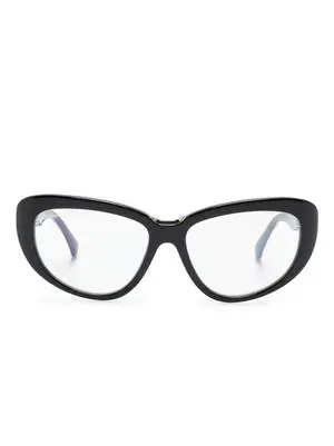 Max Mara Logo-print Cat-eye Frame Glasses - Black