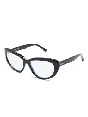 Max Mara Logo-print Cat-eye Frame Glasses - Black