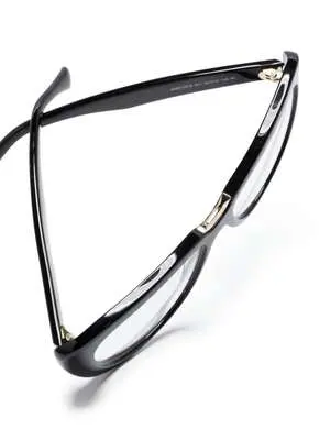 Max Mara Logo-print Cat-eye Frame Glasses - Black