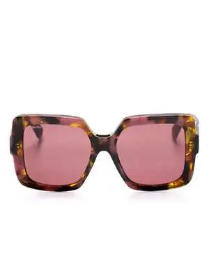 Max Mara Tortoiseshell Oversize-frame Sunglasses