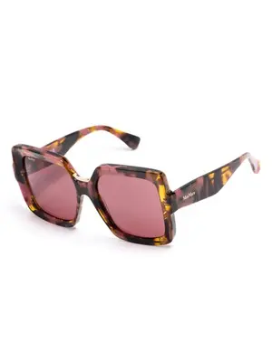 Max Mara Tortoiseshell Oversize-frame Sunglasses
