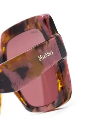 Max Mara Tortoiseshell Oversize-frame Sunglasses