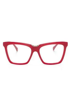 Max Mara Logo-print Cat-eye Frame Glasses - Red