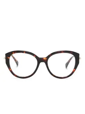Max Mara Tortoiseshell Round Frame Eyeglasses - Brown