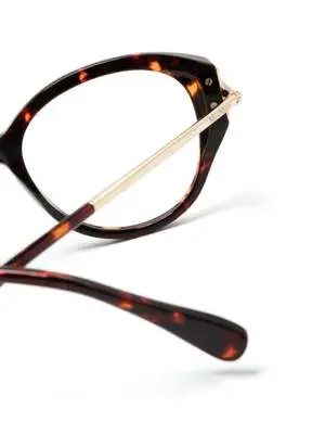Max Mara Tortoiseshell Round Frame Eyeglasses