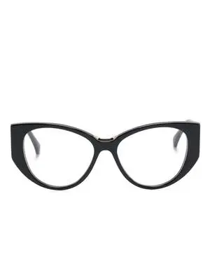Max Mara Logo-engraved Cat-eye Glasses - Black