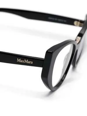 Max Mara Logo-engraved Cat-eye Glasses - Black