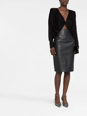 Givenchy Buckle-detail Leather Pencil Skirt