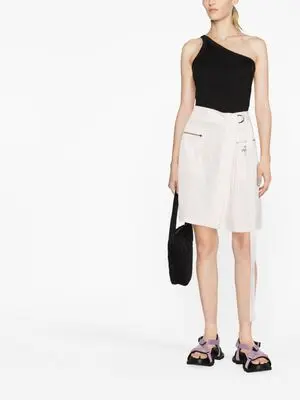 Fendi Belted Cotton Miniskirt
