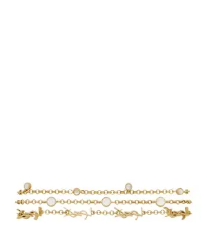 Saint Laurent Brass Multi-chain Bracelet