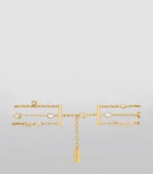 Saint Laurent Brass Multi-chain Bracelet