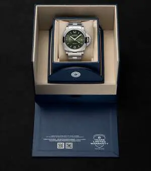 Panerai Brushed Steel Luminor Quaranta Bitempo Watch