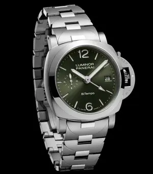 Panerai Brushed Steel Luminor Quaranta Bitempo Watch