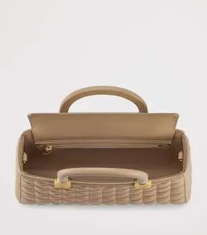 BVLGARI Leather Serpentine Duo Top-handle Bag