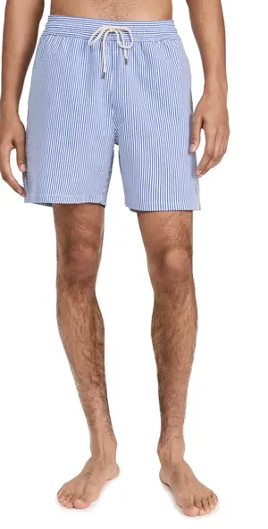 Ralph Lauren Traveler Seersucker Swim Trunks 6 Cruise Royal Seersucker