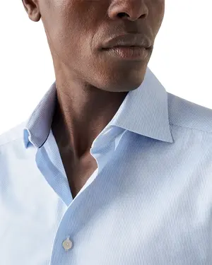 Eton Slim Fit Fine Striped Twill Shirt - Light Pastel