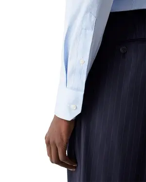 Eton Slim Fit Fine Striped Twill Shirt - Light Pastel