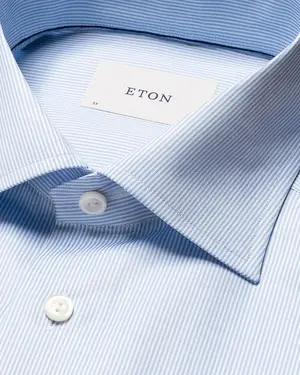 Eton Slim Fit Fine Striped Twill Shirt - Light Pastel