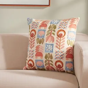 ROSELLI Scandi Fun Embroidered Print Decorative Pillow, 20 X 20 - Multi