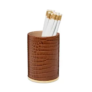 Aerin Classic Croc Embossed Leather Pencil Cup