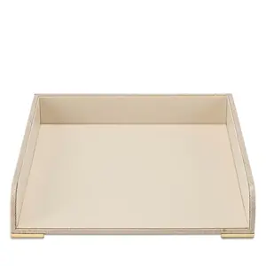 Aerin Classic Croc Embossed Leather Paper Tray - Fawn