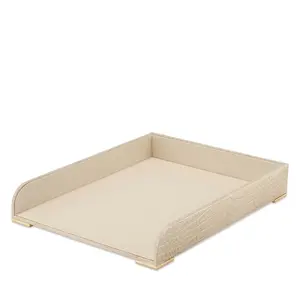 Aerin Classic Croc Embossed Leather Paper Tray