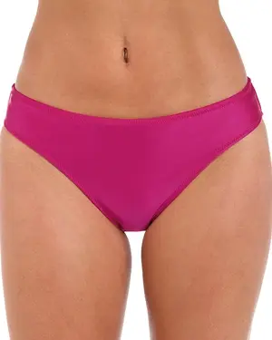 L'Agence Nicole Shimmer Bikini Bottom - Fuchsia