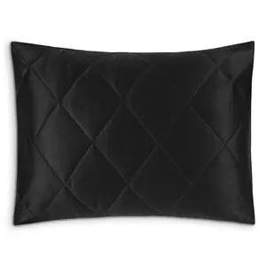 MATOUK Nocturne Sateen Quilted Boudoir Sham - Black