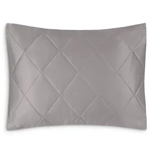 MATOUK Nocturne Sateen Quilted Boudoir Sham - Platinum