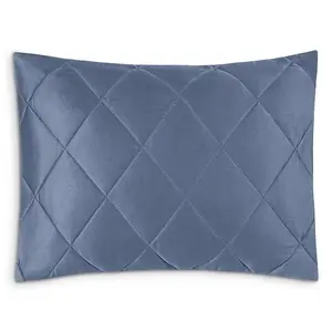 MATOUK Nocturne Sateen Quilted Boudoir Sham - Steel Blue