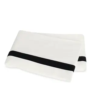 MATOUK Ambrose Flat Sheet, Full/queen Bone/black