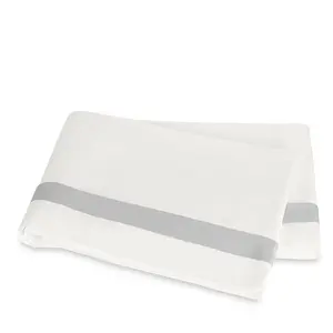 MATOUK Ambrose Flat Sheet, King - Bone/silver