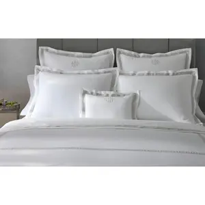 MATOUK Ambrose Flat Sheet, King - Bone/silver