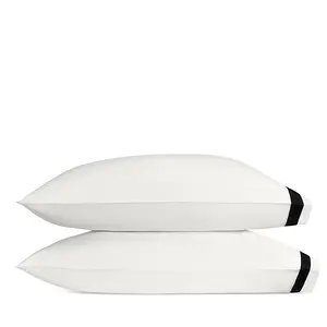MATOUK Ambrose Sateen Standard Pillowcase, Pair Bone/black