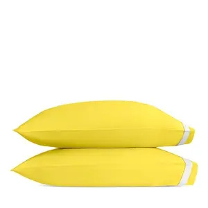 MATOUK Ambrose Sateen Standard Pillowcase, Pair Lemon/bone