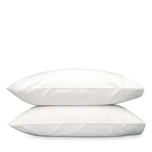 MATOUK Gatsby Pillowcase Set, King Bone/white